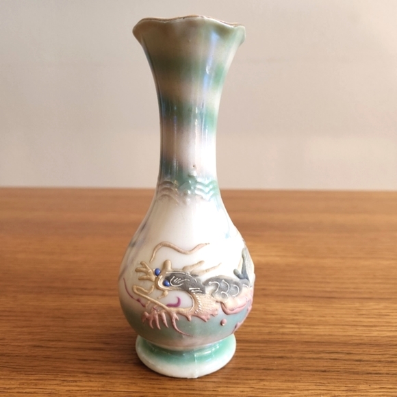 Vintage | Accents | Vintage Japanese Made Dragonware Bud Vase In Green ...